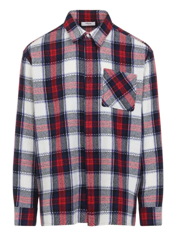 Celine Checkered Cashmere Overshirt For - Multicolour