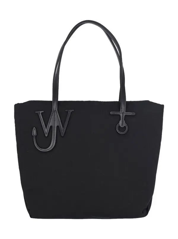 JW Anderson Polished Calf Leather-trim Shoulder Bag - Black