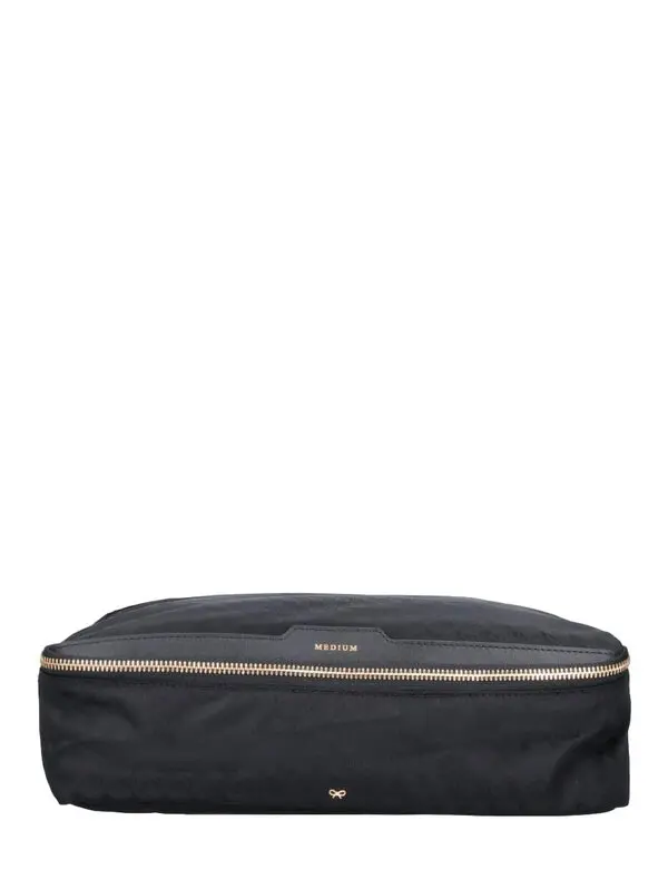 ANYA HINDMARCH Recycled Nylon Handbag With Leather Trim - Black