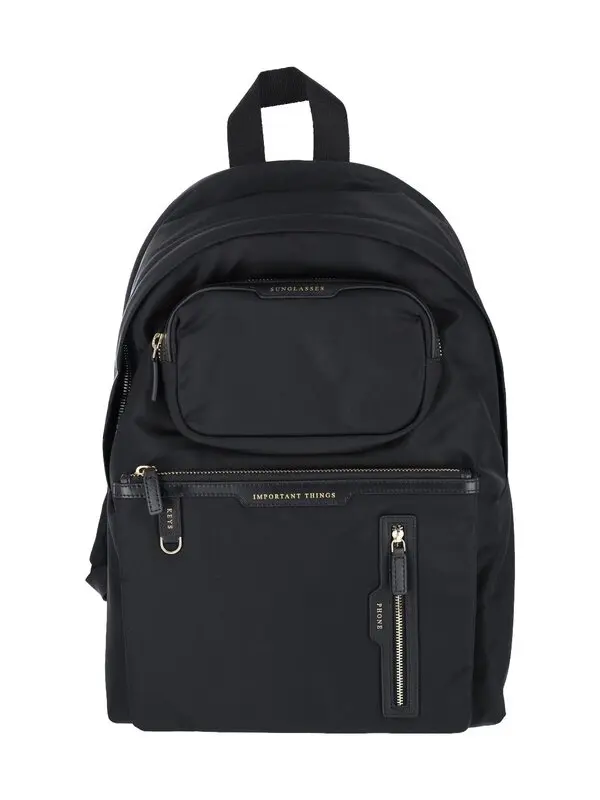 ANYA HINDMARCH Recycled Nylon Mini Backpack With Leather Detail - Black