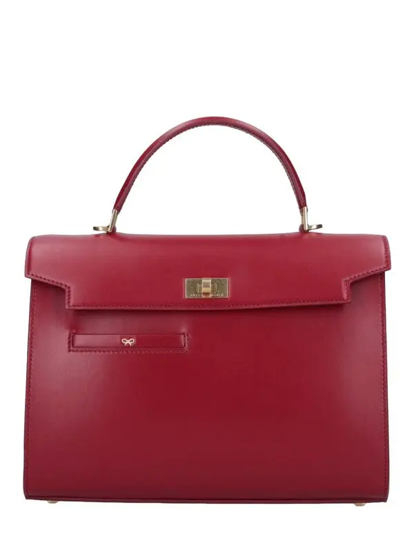 ANYA HINDMARCH Cowhide Crossbody Bag With Clasp And Logo Detail - Red