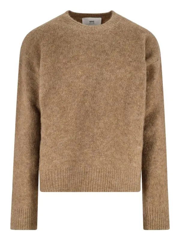 AMI Paris Crewneck Sweater - Brown