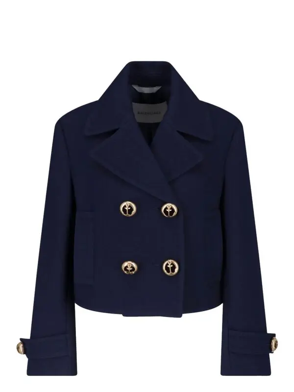 Balenciaga Tailored Wool Jacket With Viscose & Cotton Lining - Blue