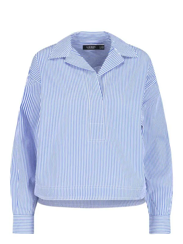 Ralph Lauren Striped Cotton Button-front Shirt - Blue