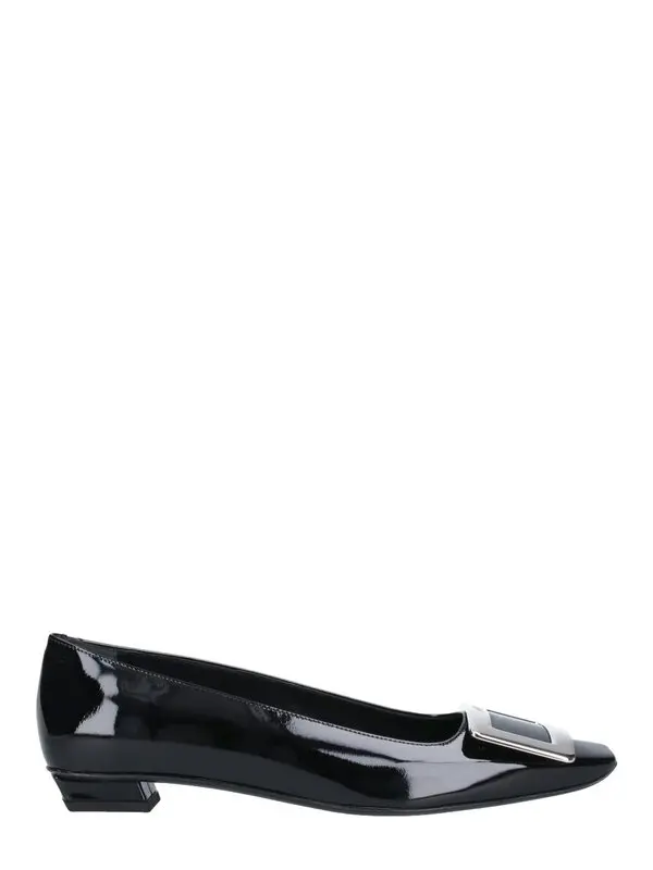 ROGER VIVIER Calf Leather Ballet Flats With Buckle Detail - Black