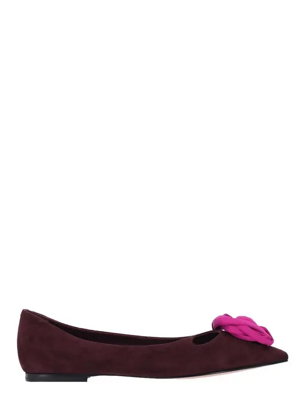 ROGER VIVIER Goat Leather Ballet Flats With Silk Detail - Violet