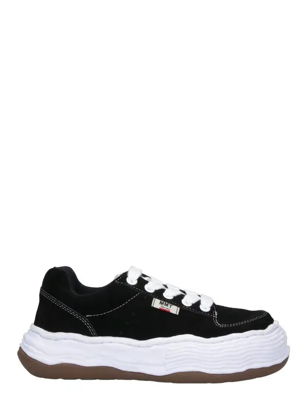 Mihara Yasuhiro Cow Leather Lace-up Sneakers - Black