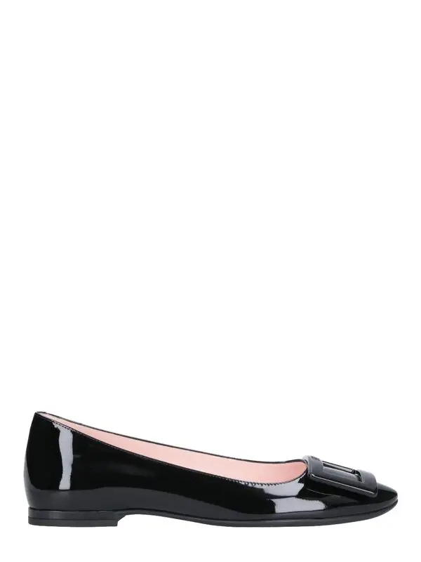 ROGER VIVIER Elegant Calf Leather Flat Shoes - Black