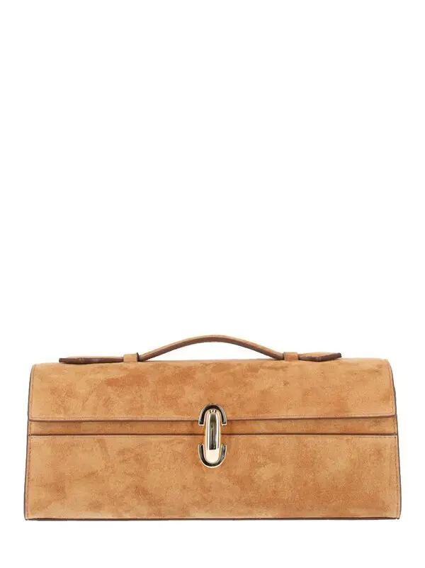 Savette Suede Calfskin Shoulder Bag - Brown