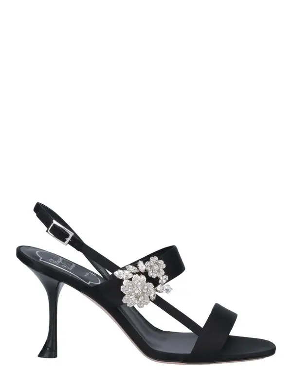 ROGER VIVIER Embellished Stiletto Heeled Sandals - Black