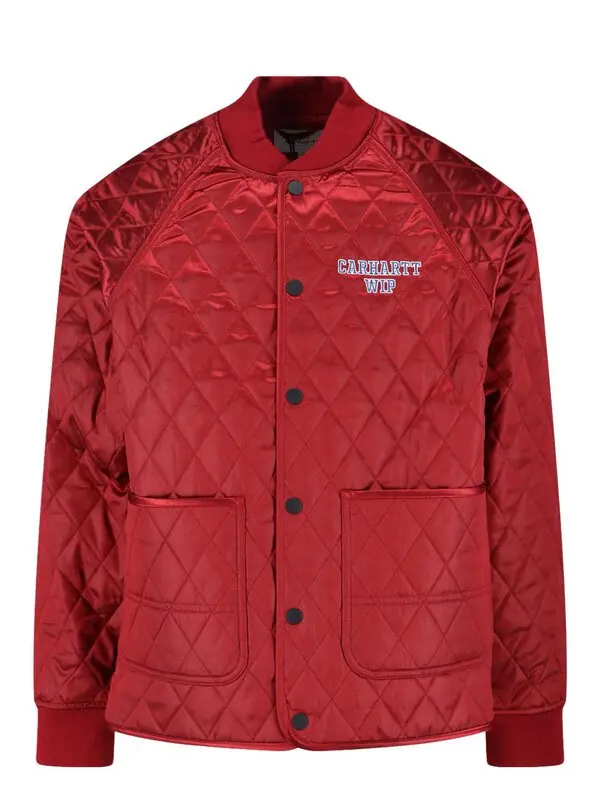 Carhartt Work In Progress Diamond Quilted Bomber Jacket - Red