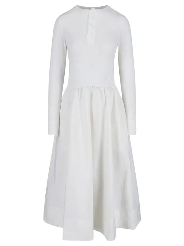 Polo Ralph Lauren Long Sleeve Henley Cotton Dress - White