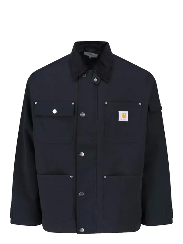 Carhartt Work In Progress Work Jacket With Corduroy Collar - Black