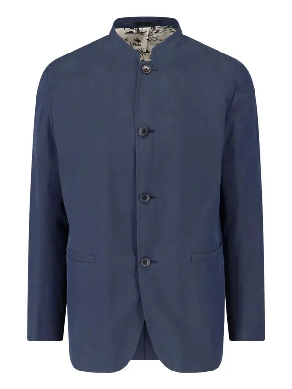 Paul Smith Mandarin Collar Button-front Jacket - Blue