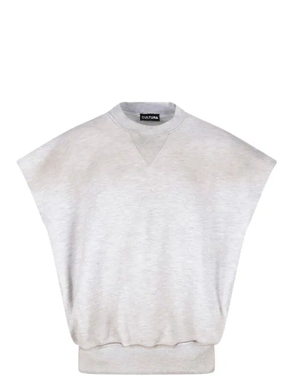 CULTURA Textured Knit Pullover - Grey