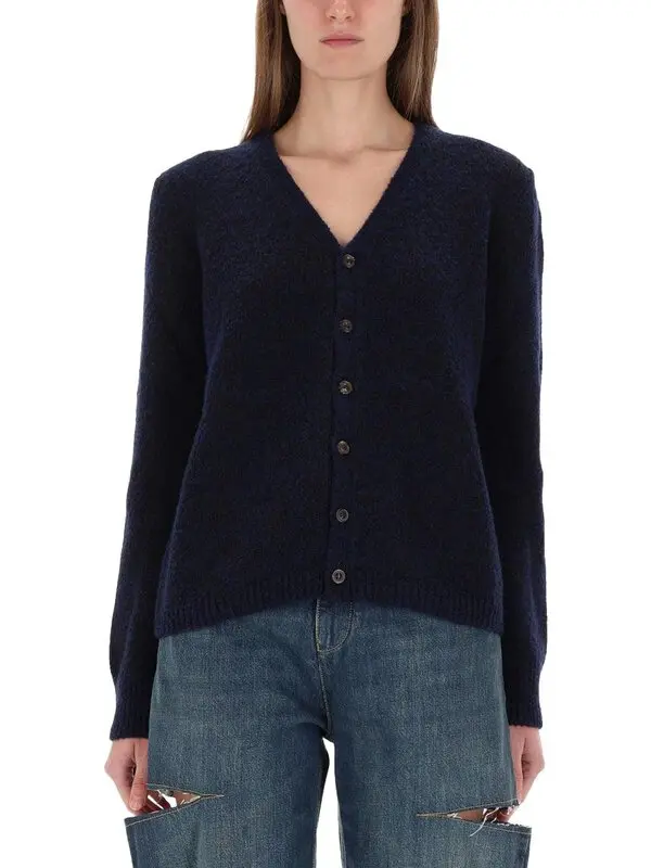 MAISON MARGIELA V-neck Button-front Cardigan - Blue