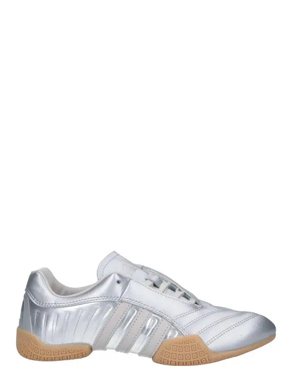 Adidas Leather And Rubber Lace Up Sneakers - Silver