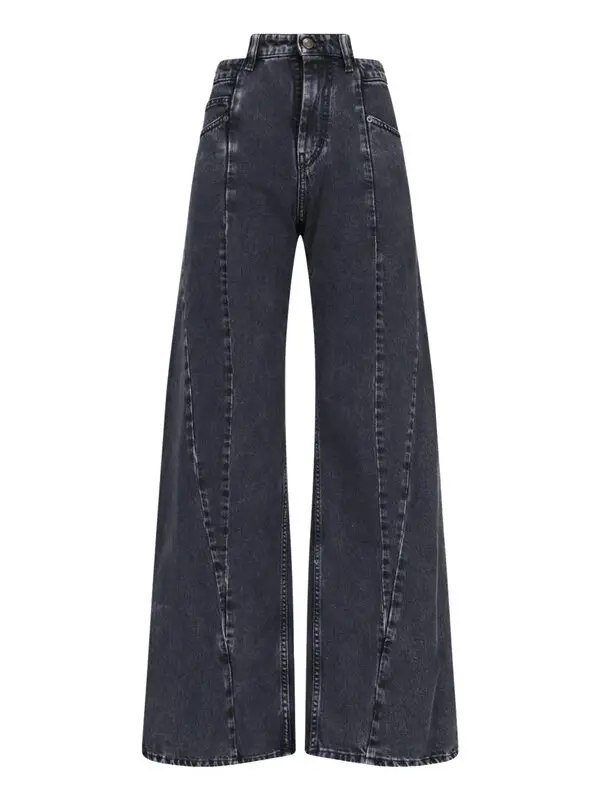 MAISON MARGIELA Deconstructed Paint Effect Cotton Trousers - Black