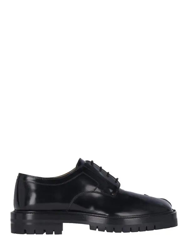 MAISON MARGIELA Leather Derby Shoes With Lug Sole - Black