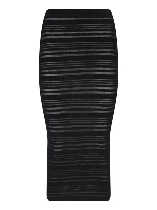 ANDREĀDAMO Viscose-blend Midi Skirt With Fluid Draping - Black