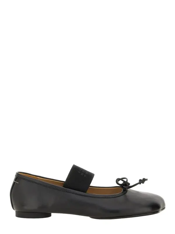 MAISON MARGIELA Leather Ballerina Flats - Black
