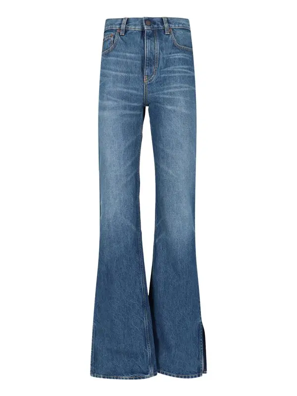 Chloé Denim Jacket With Calf Leather Patch - Blue