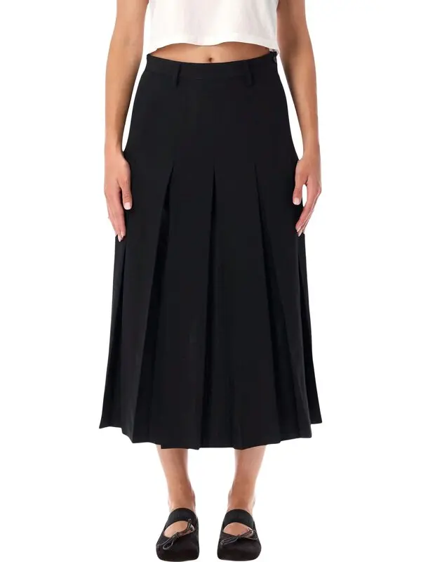 MAISON MARGIELA Pleated Midi Skirt - Nero