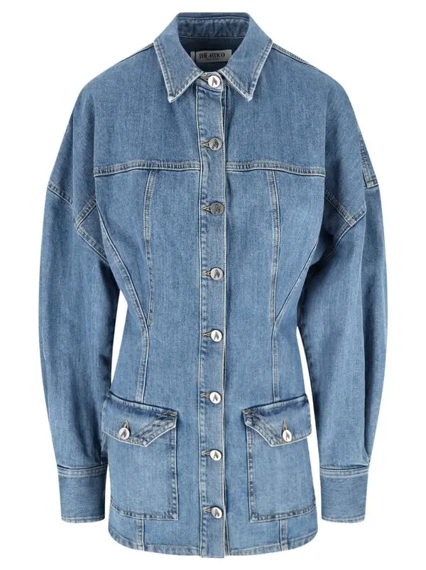Attico Cotton Stretch Denim Dress - Blue