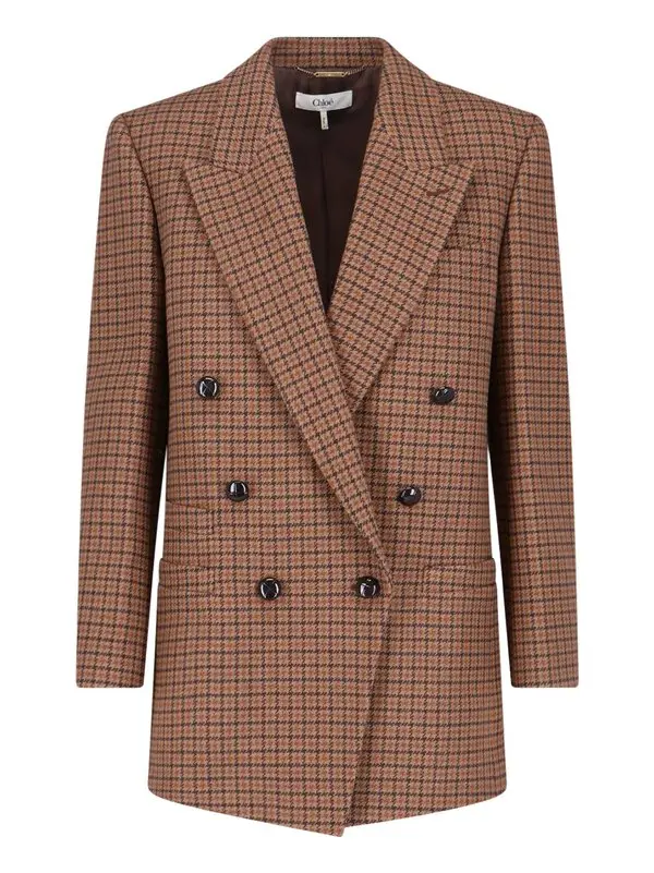 Chloé Wool-blend Button-front Jacket With Silk Lining - Brown