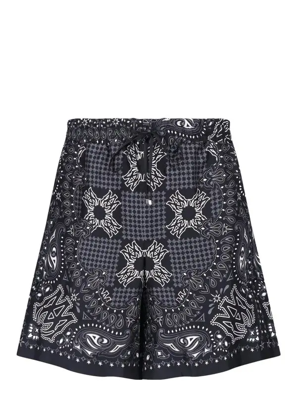 Amiri Paisley Print Tailored Shorts - Black