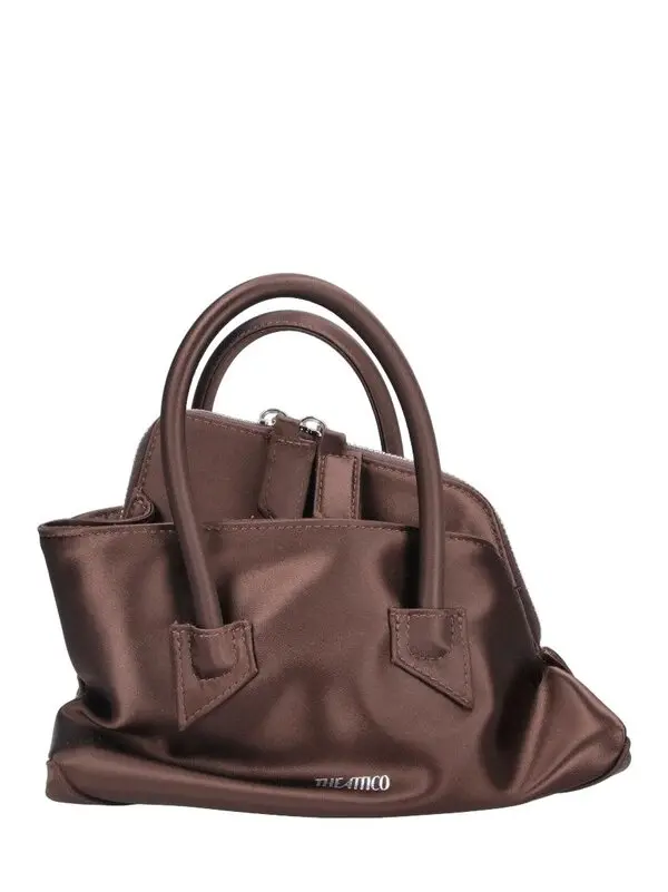 Attico Structured Mini Bag In Acetate And Polyamide - Brown