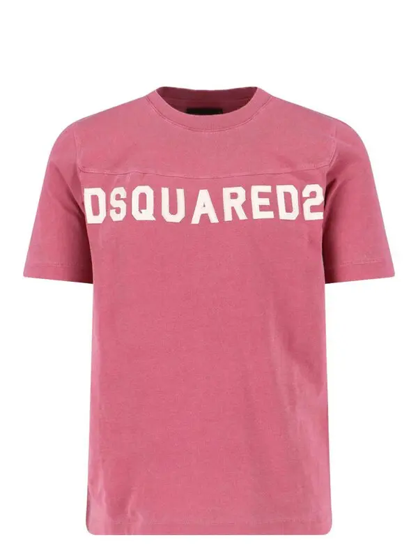 Dsquared2 100% Cotton Crewneck T-shirt - Red