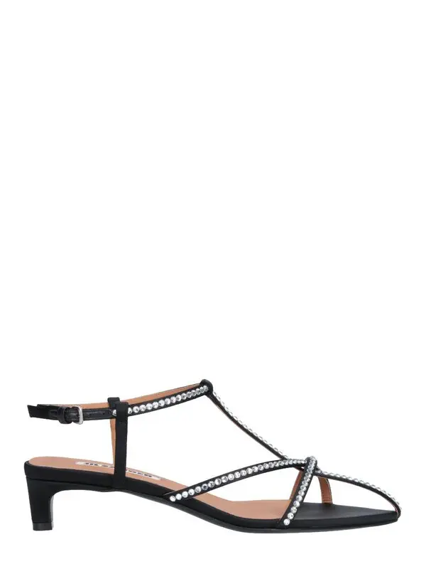 JIL SANDER Embellished Strappy Sandals - Black