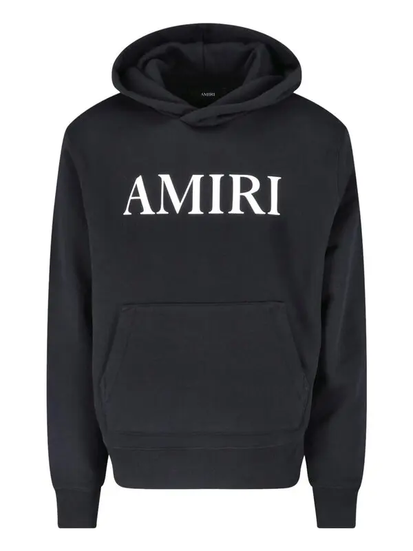 Amiri Cotton Hoodie With Logo Detail - Black