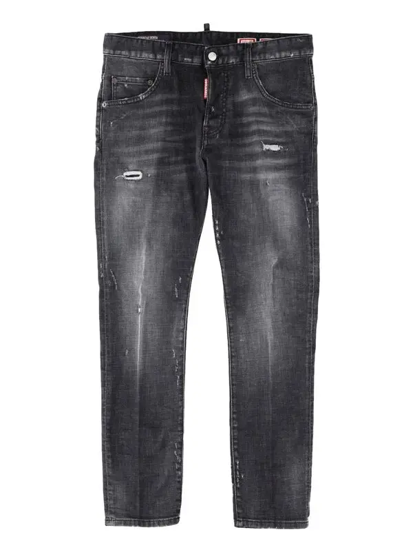 Dsquared2 Straight-leg Jeans With Distressed Detailing - Black