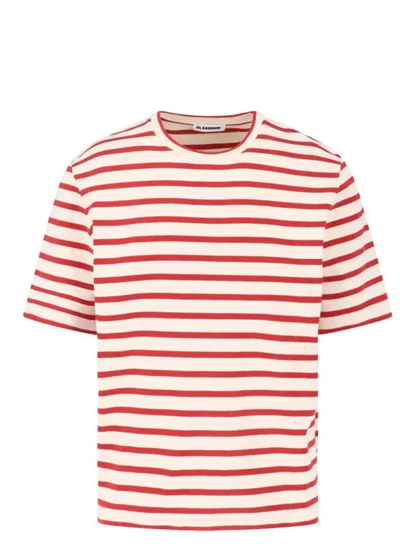 JIL SANDER 100% Cotton Crewneck T-shirt - Red