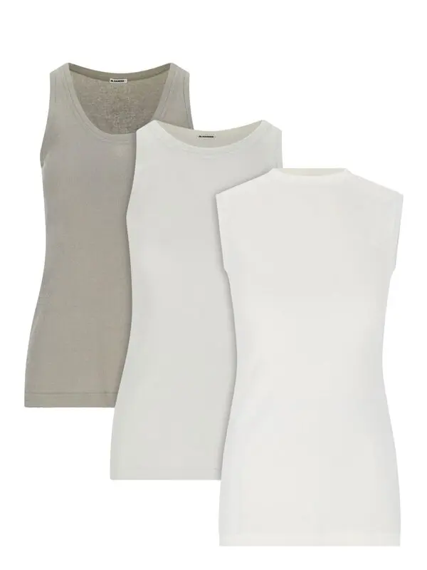 JIL SANDER Cotton Tank Tops Pack Of Three - Multicolour