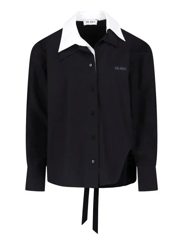 Attico Tailored Button-down Shirt With Classic Collar - Black