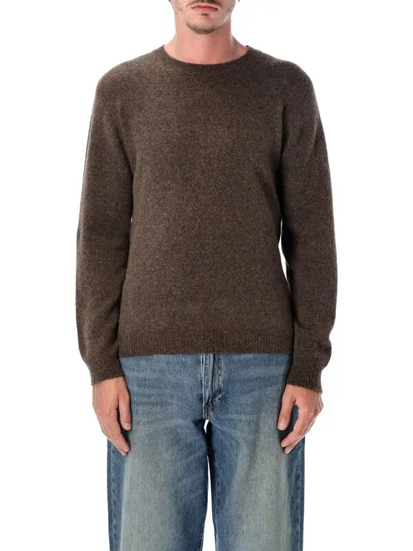 ROBERTO COLLINA Wool Blend Crewneck Sweater - Marrone
