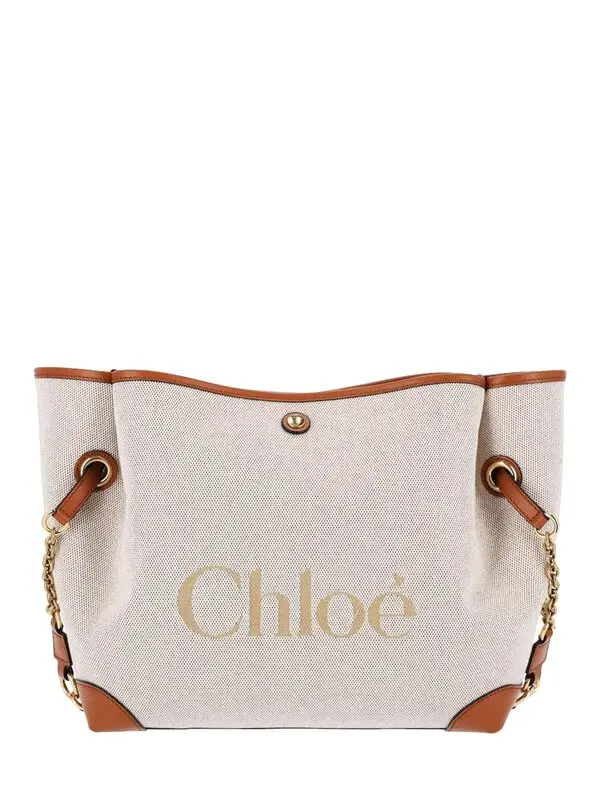 Chloé Cotton Handbag With Lined Interior Pockets - Cream