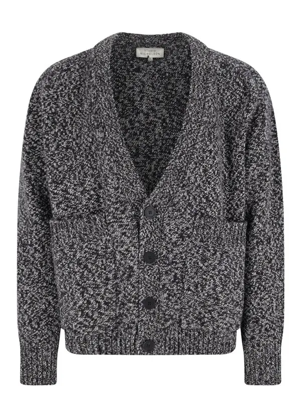 Studio Nicholson 100% Lambswool Shawl Collar Cardigan - Multicolour