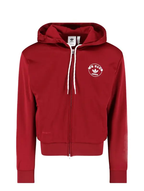 ADIDAS ORIGINALS BY WALES BONNER Fleece Zip-up Sweatshirt - Red