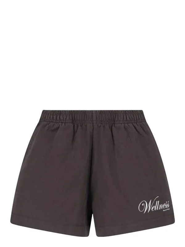 SPORTY & RICH 100% Cotton Shorts - Brown