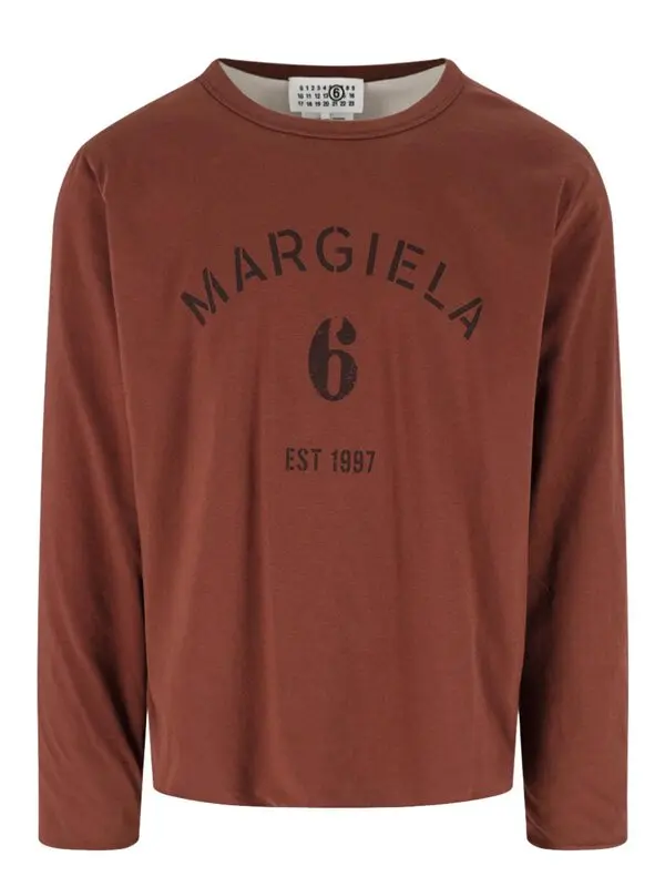 MAISON MARGIELA 100% Cotton T-shirt - Brown