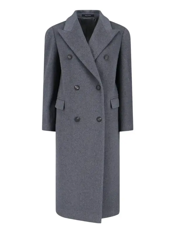 Tagliatore Double Breasted Cashmere Coat - Grey