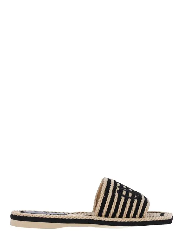 Chloé Cotton Upper Sandals With Lamb Leather Lining - Black