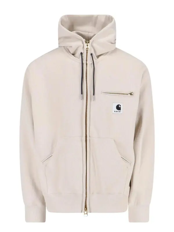 Sacai Cotton Blend Crewneck Sweater - White