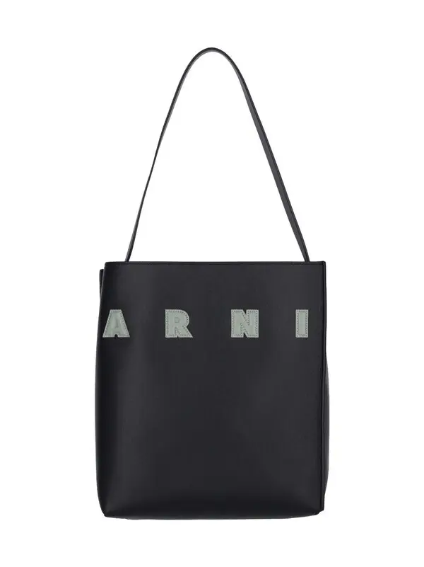 Marni Calf Leather Mini Crossbody Bag - Black