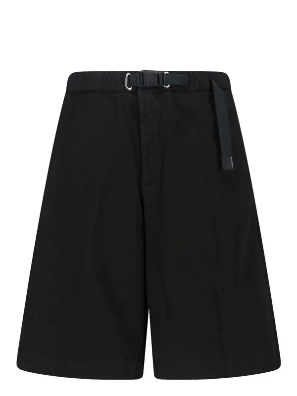 WHITE SAND Cotton Textured Trousers - Black
