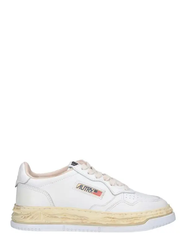 AUTRY Light & Natural Leather Lace-up Sneakers - White
